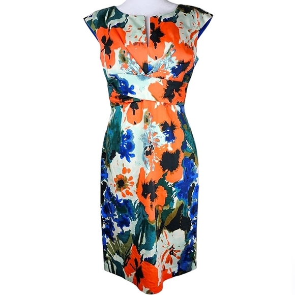 Donna Ricco | Dresses | Donna Ricco Watercolor Floral Print Sheath Dress | Poshmark